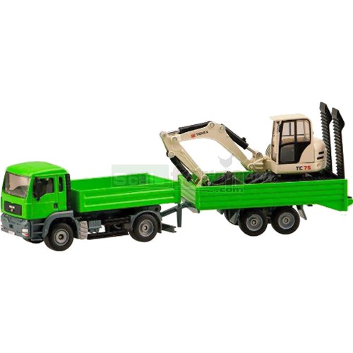 SIKU 3920 - MAN Lorry with Crawler Excavator