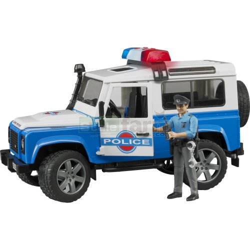 Bruder 02595 - Land Rover Defender Station Wagon Police Vehicle with ...