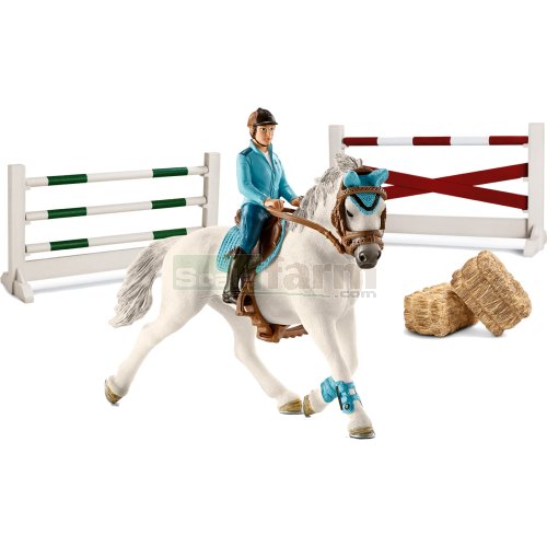 Schleich 42190 - Tournament Horse, Rider and Fences Set